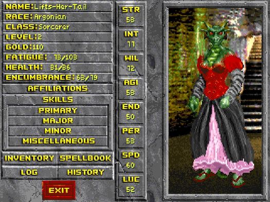Daggerfallcharacter Sheet The Unofficial Elder Scrolls Pages Uesp 